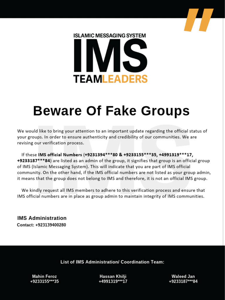 IMS-Fake Groups Policy MEMO | PDF