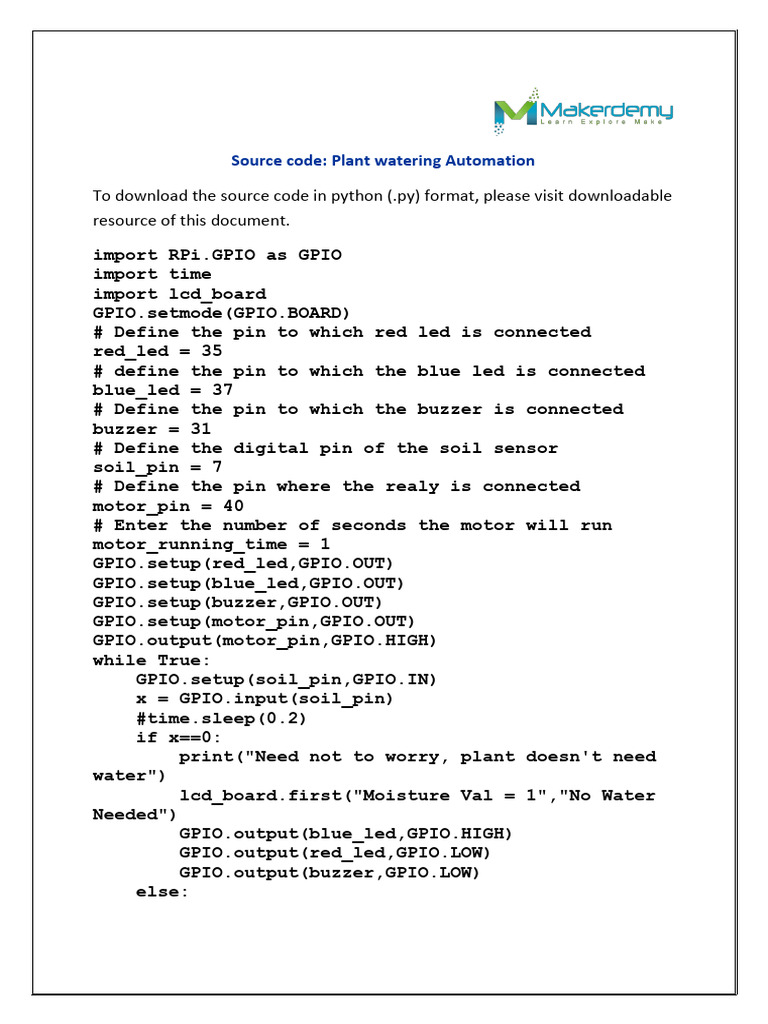 005 Source Code Plant Watering Automation | PDF