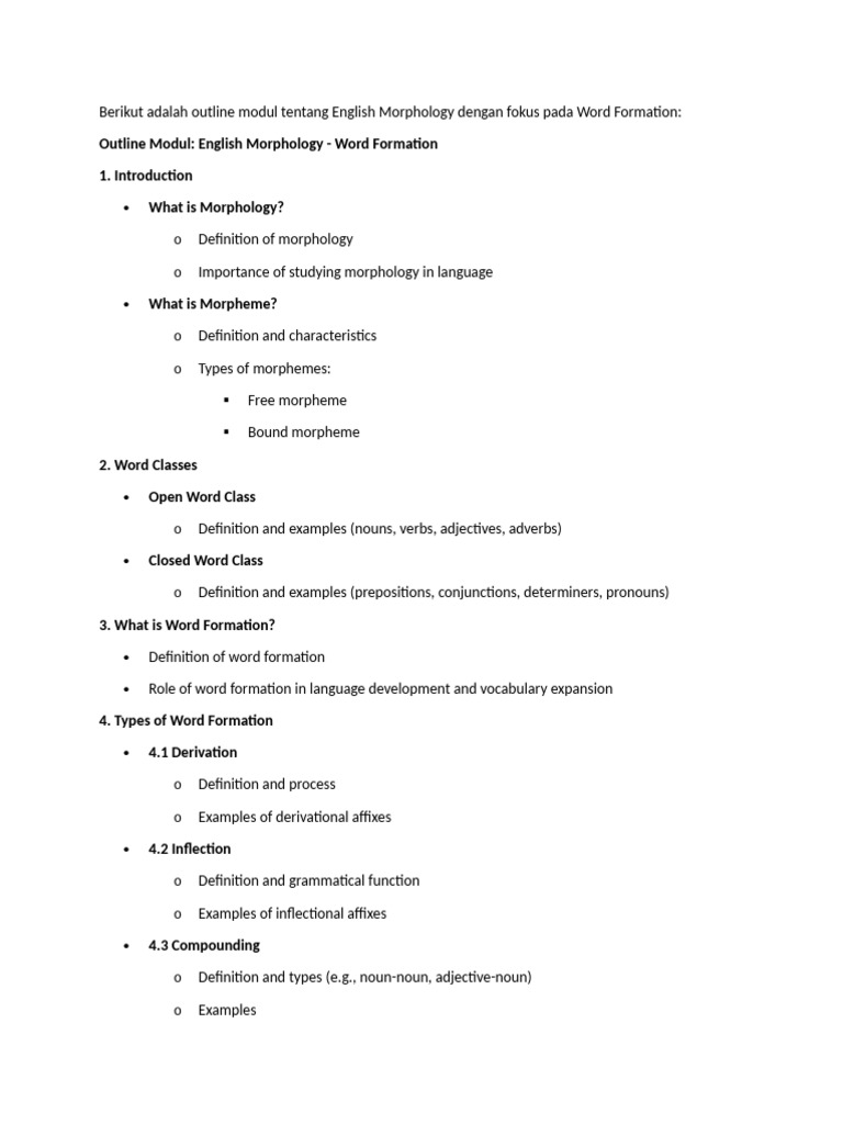 English Morphology: Word Formation Guide | PDF | Word | Morphology ...