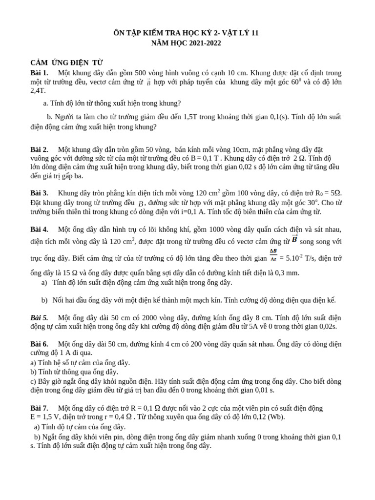 HK 2-De Cuong KT hk2 21 22-2 | PDF