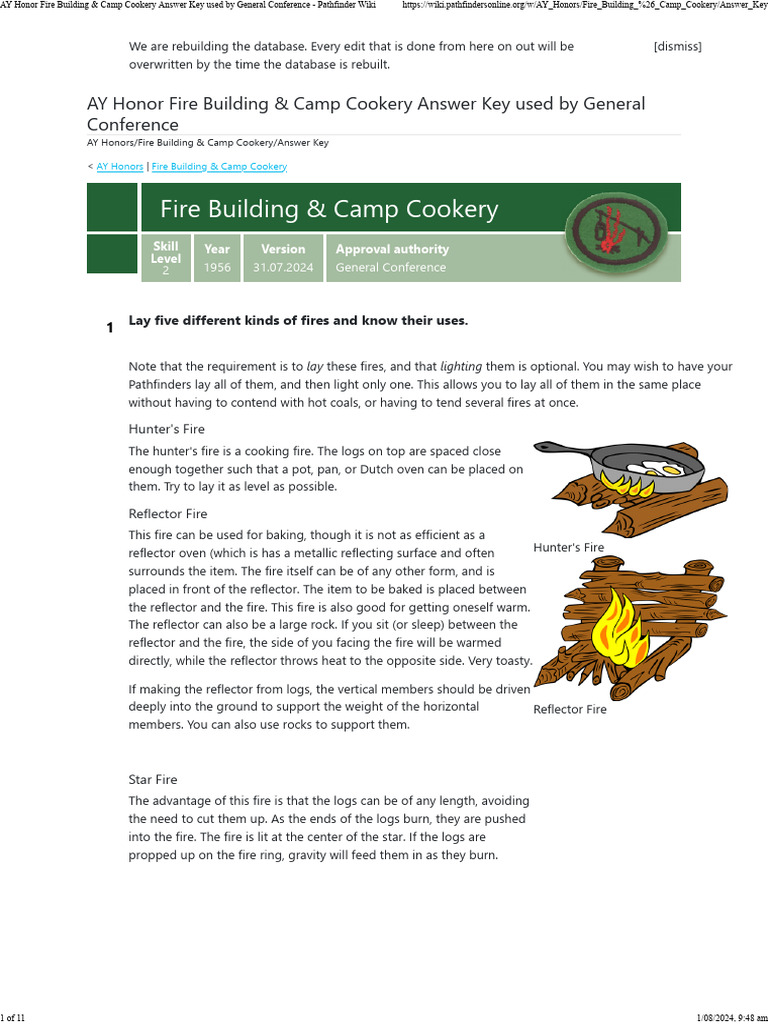 Fire Building & Camp Cookery Guide | PDF