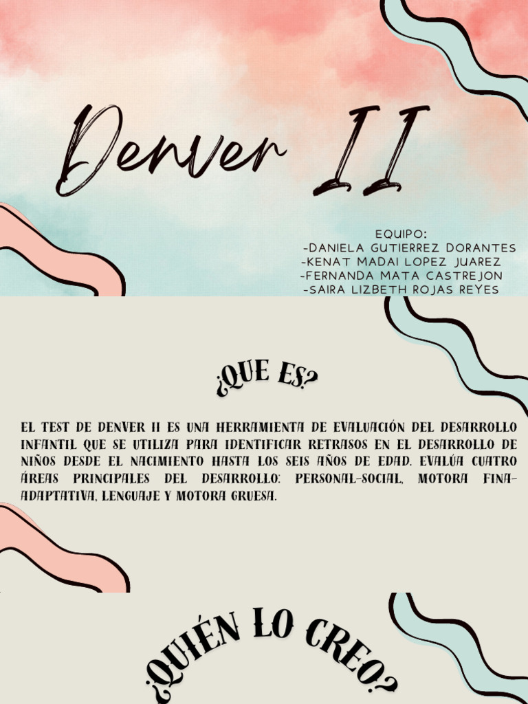 Denver Ii | PDF | Cognición | Aprendizaje
