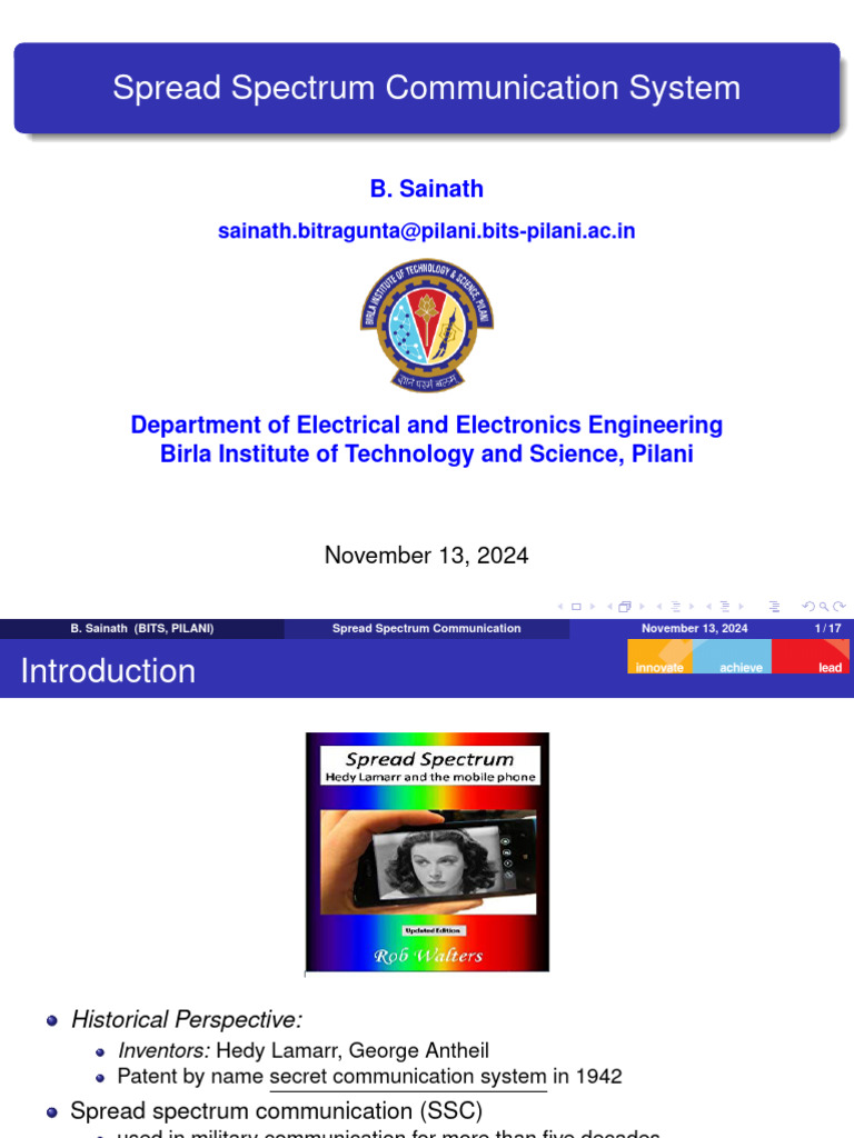 ComSys2024 SpreadSpectrum Communs v2 | PDF | Electronics | Radio Technology