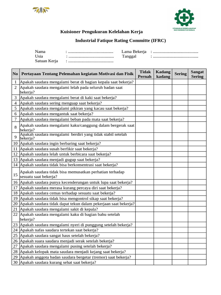 Form Fatigue AP | PDF