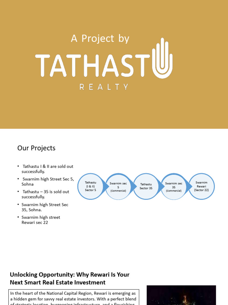 Tathastu Realty: Swarnim Rewari Overview | PDF | Cost Of Living | Investing