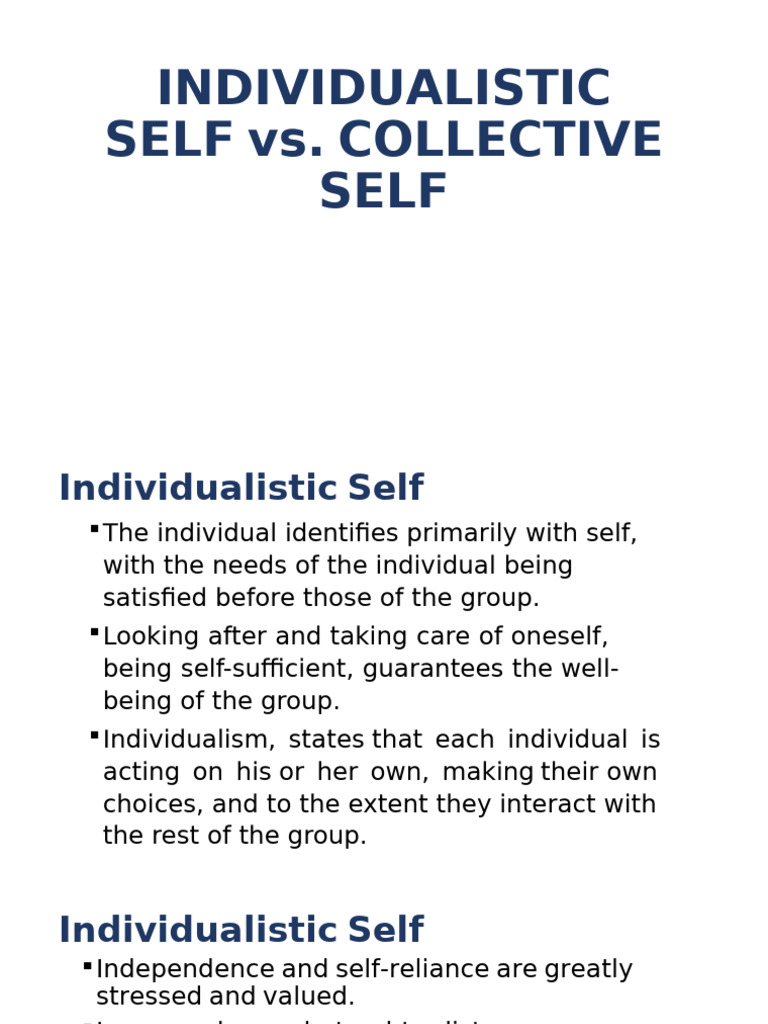 Individualistic Self Vs | PDF