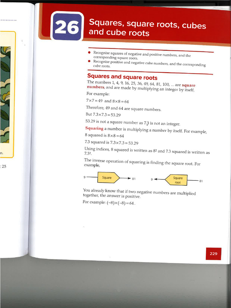 Y8 Chapter 26 - Squares, square roots, cubes and cube roots | PDF