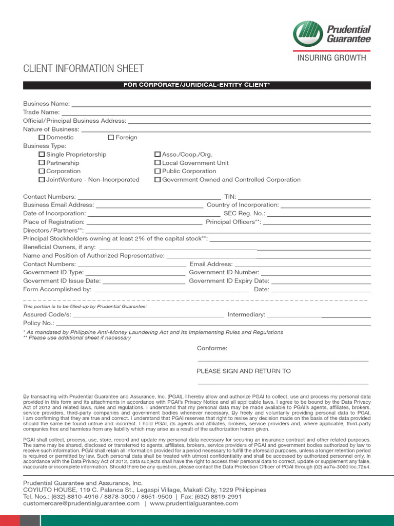 BDO Life Megaplaza Client Form | PDF | Corporations | Civil Law (Legal ...