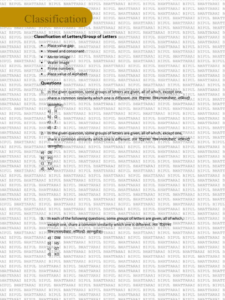 Letter and Number Classification Quiz | PDF | Linguistics | Numbers