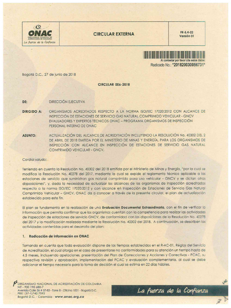 Circular Externa 2018 No 6actualizacion Del Alcance Min Minas para GNCV ...