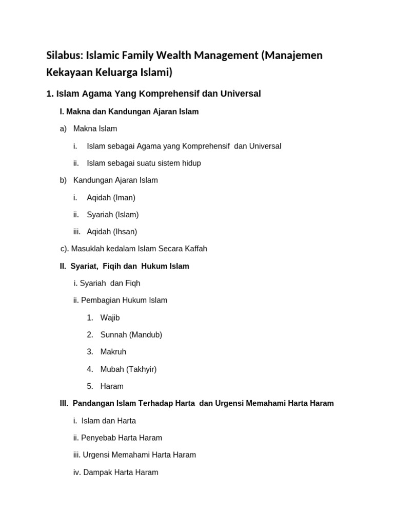 Manajemen Kekayaan Keluarga Islami | PDF