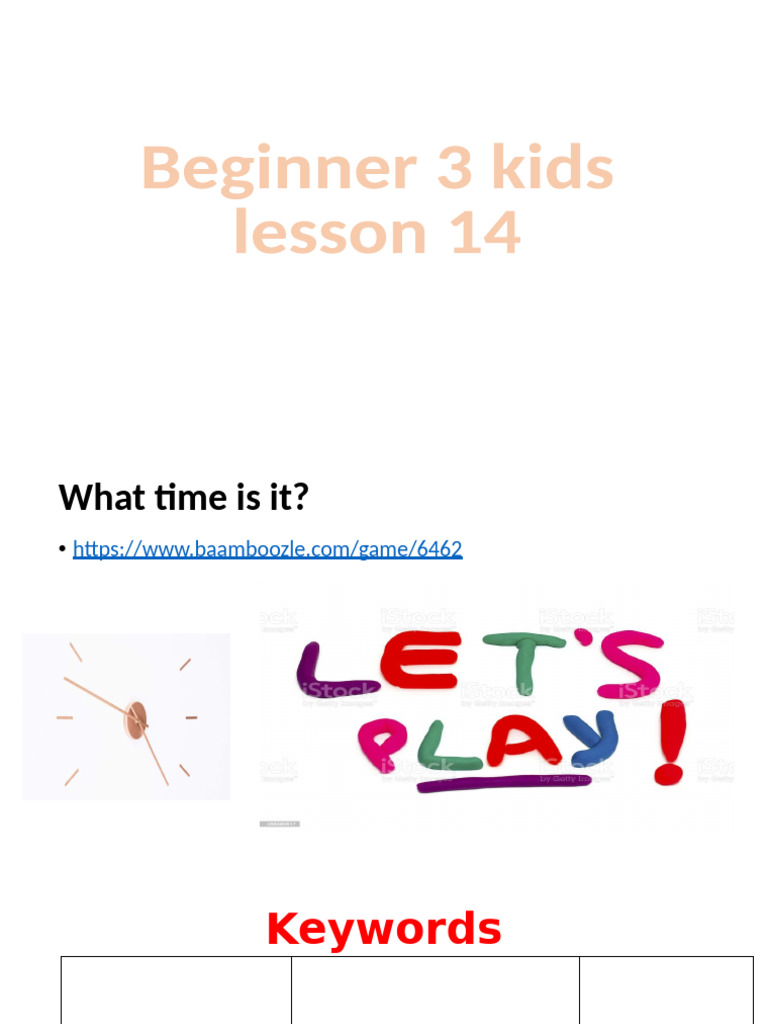 Beginner 3 Kids Lesson 14. | PDF