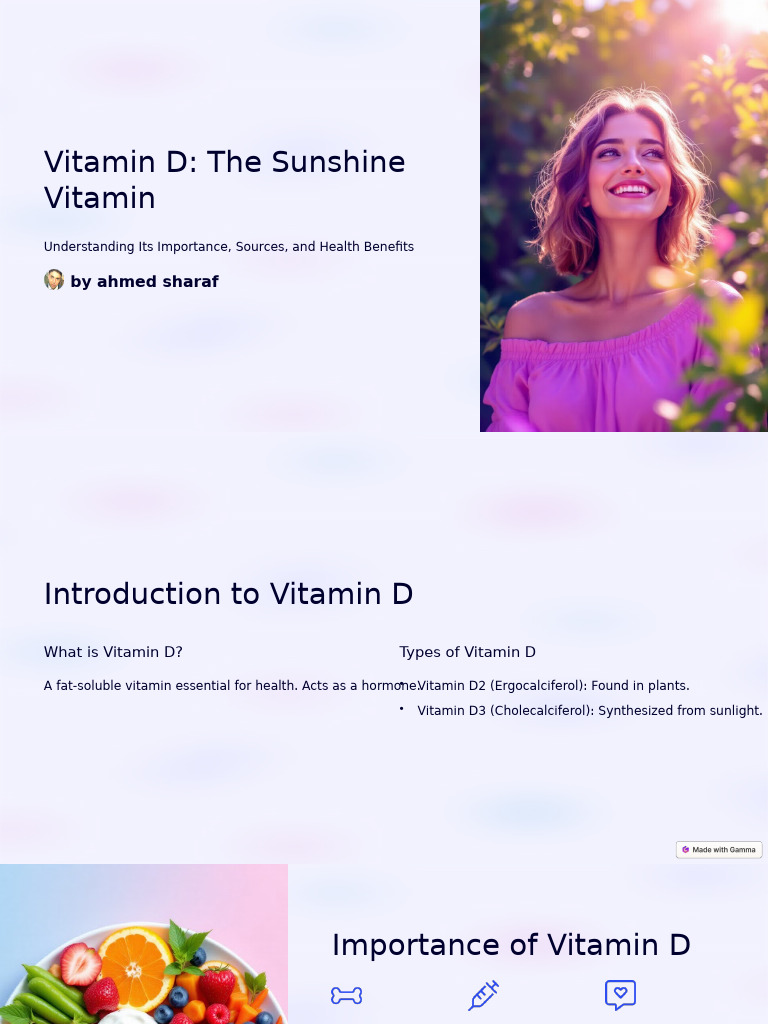 Vitamin D The Sunshine Vitamin | PDF | Vitamin D | Vitamin