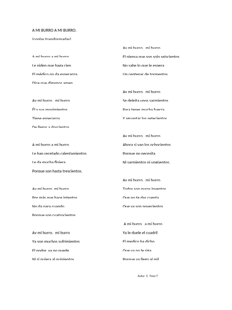A MI BURRO A MI BURRO Medio Texto | PDF