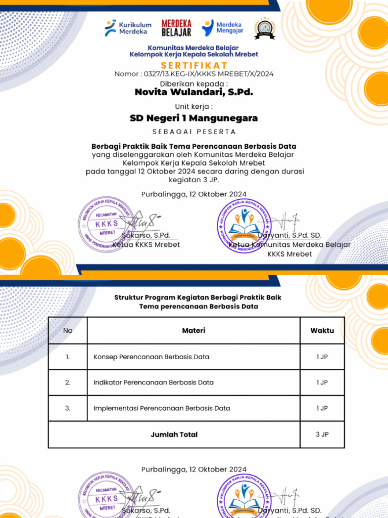Sertifikat BPB 9 - Novita Wulandari, S.Pd. | PDF