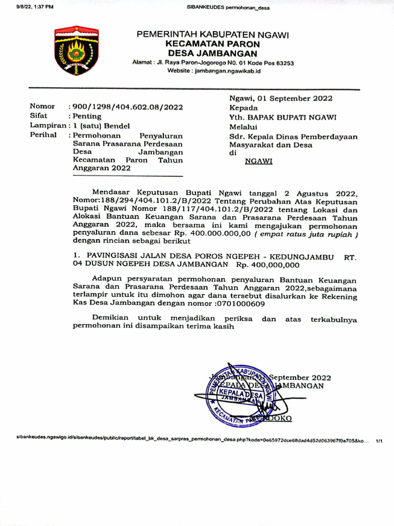 Surat Pengajuan | PDF