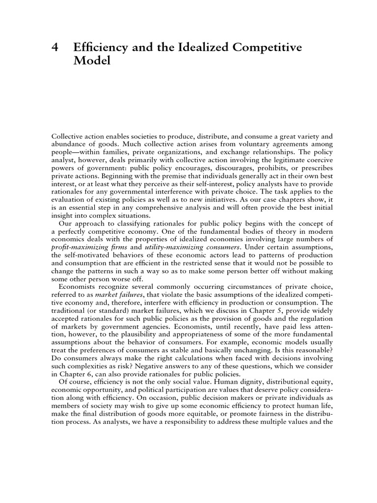 Weimer Ch4 - Efficiency & Icm | PDF | Economic Surplus | Pareto Efficiency