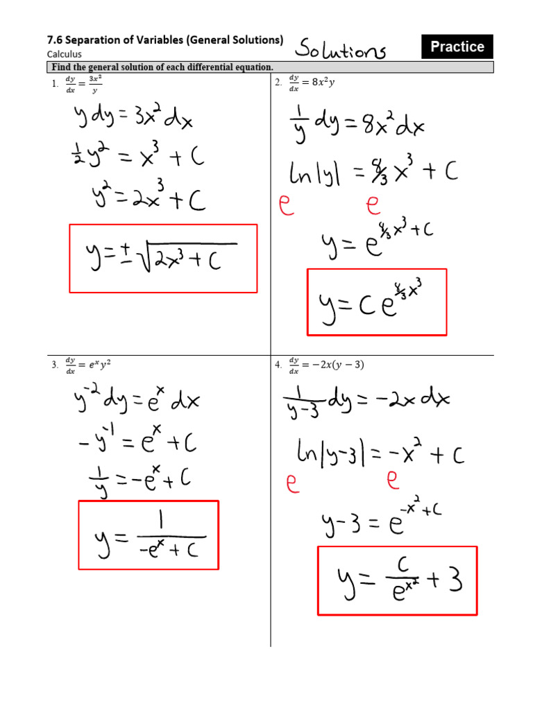 Calc 7.6 Solutions | PDF