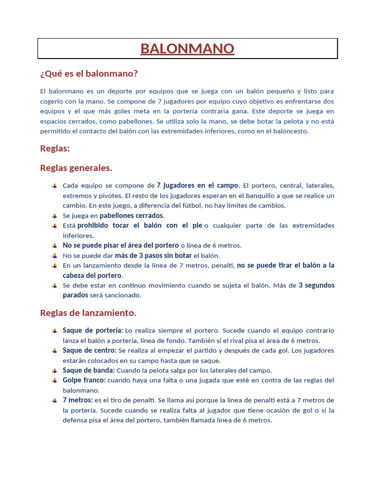 BALONMANO | PDF