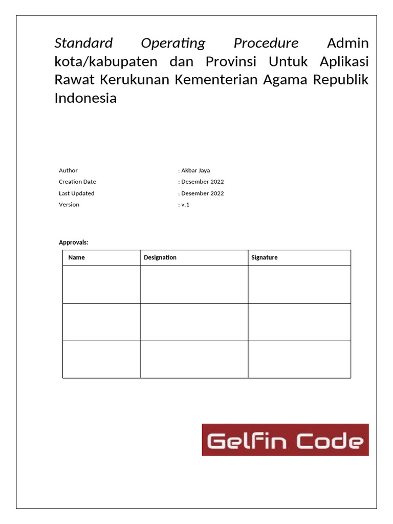 SOP ADMIN KOTA DAN PROVINSI Rev.02 | PDF