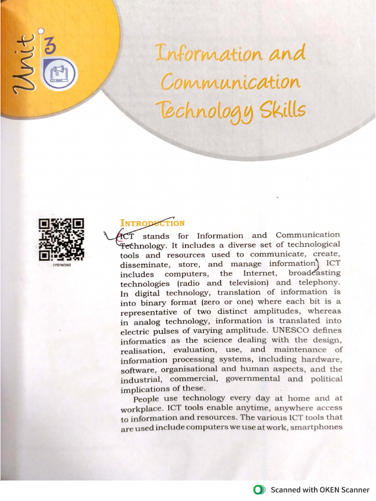 Chapter-Information & Communication Technology Skills | PDF