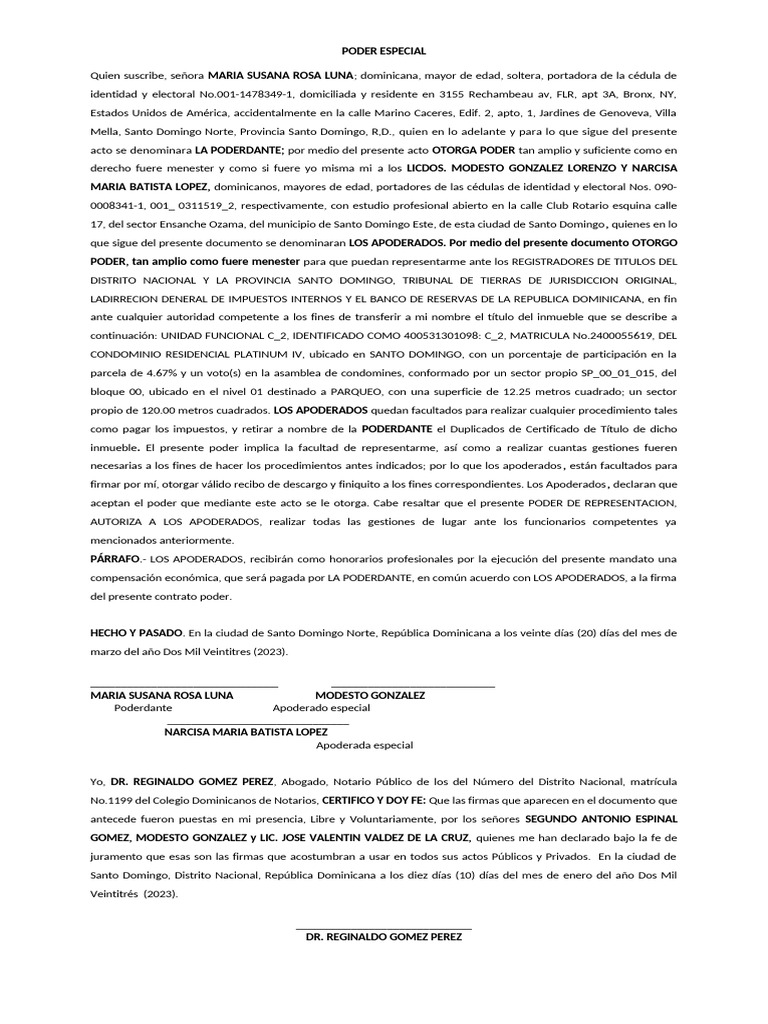 PODER DE REPRESENTACION | PDF
