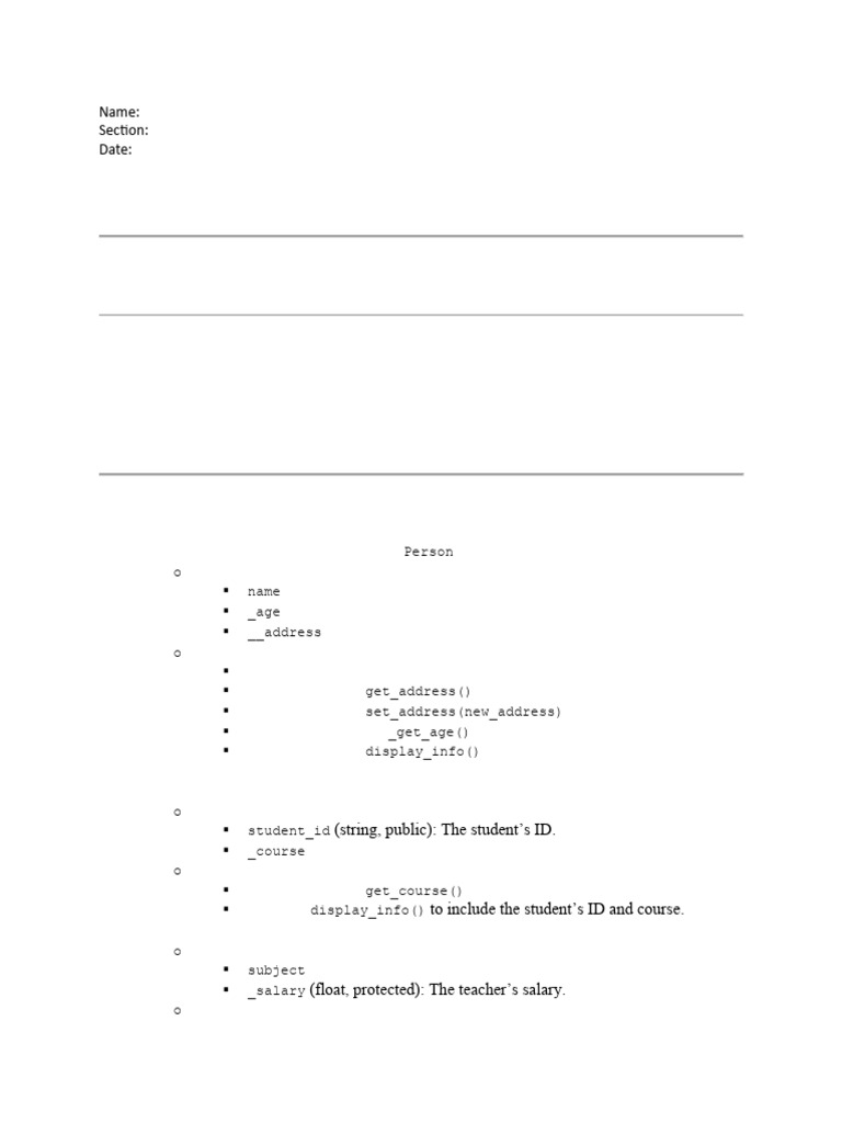 Week 2 Deeper Oop Fundamentals Encapsulation And Inheritance Lab