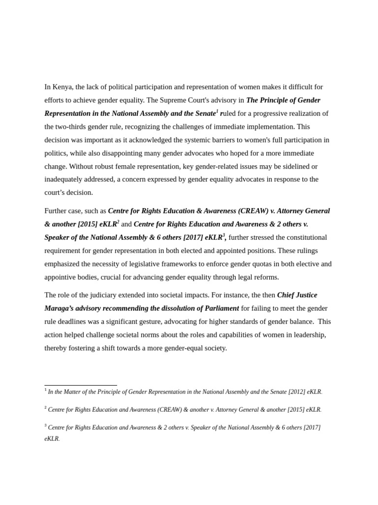 pOLITICAL PARTICIPATION AND REPRESENTATION | PDF | Gender Equality ...