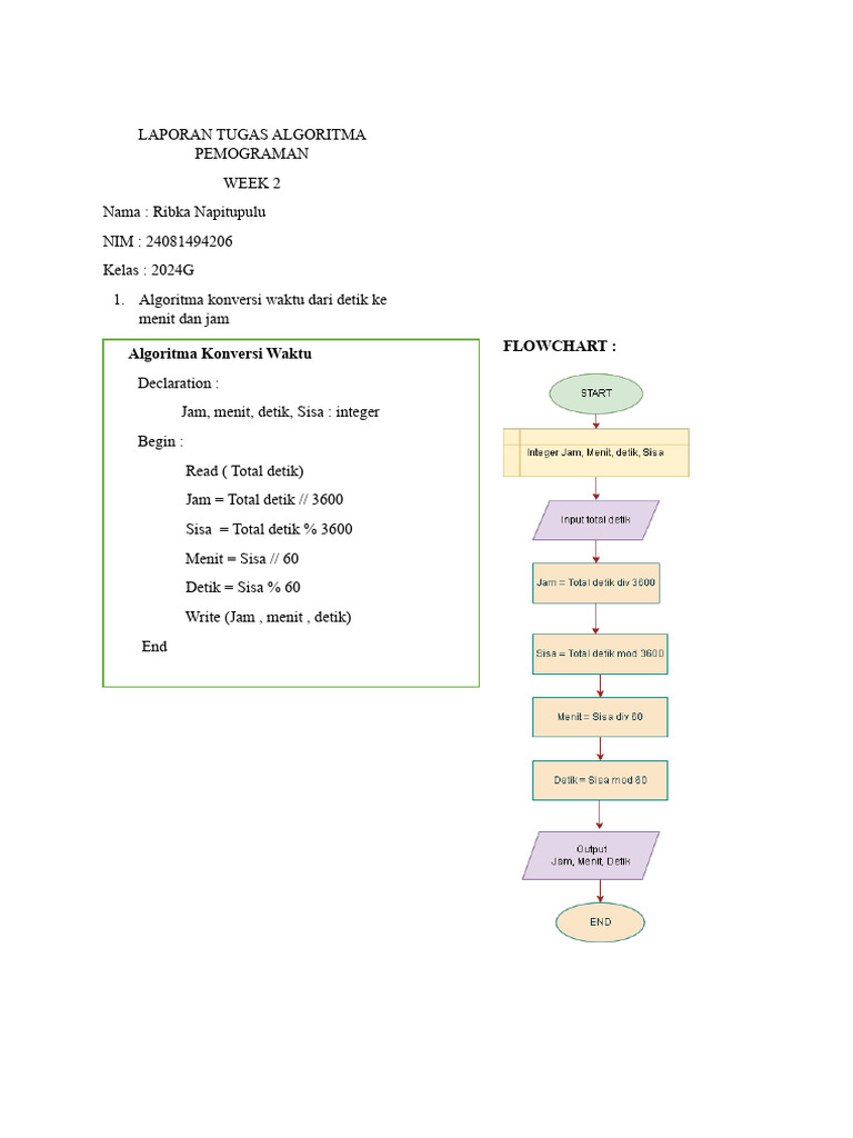 Algoritma Konversi Waktu dan Jarak | PDF