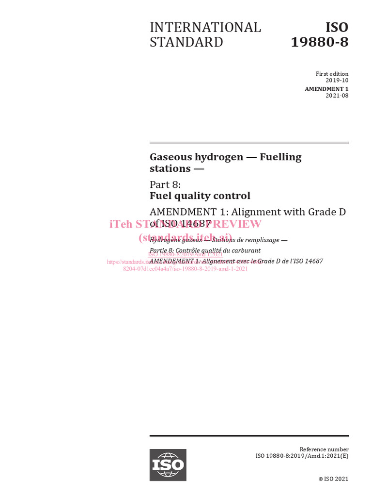 ISO 19880 8 2019 Amd 1 2021 | PDF | International Organization For Standardization | Methane
