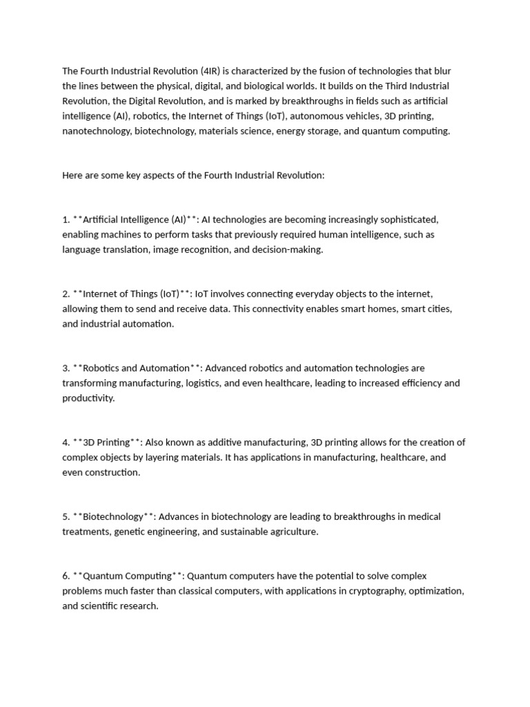 Understanding the Fourth Industrial Revolution | PDF