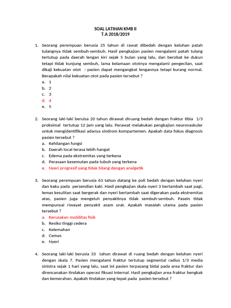 SOAL LATIHAN KMB II | PDF