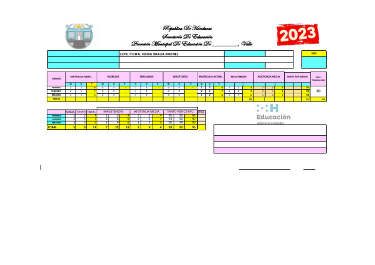 Pre Basica Parte Mensual Delfina | PDF