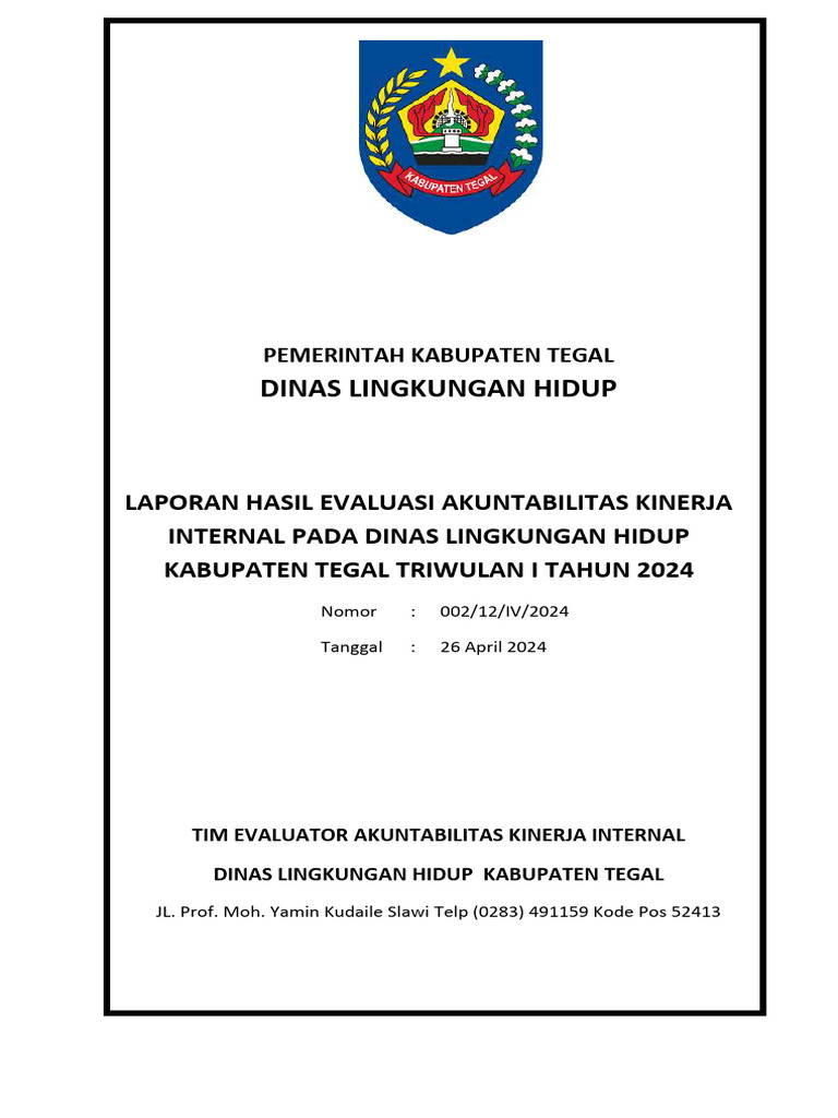 Hasil Evaluasi Akuntabilitas Kinerja Internal-DLH-TW1 | PDF
