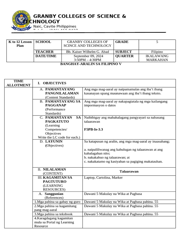 Lesson Plan 6 | PDF