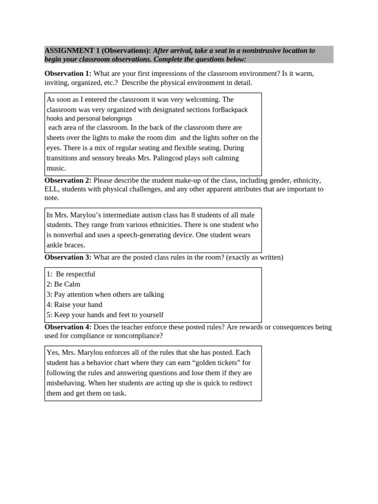 ASSIGNMENT 1 (Observations) | PDF