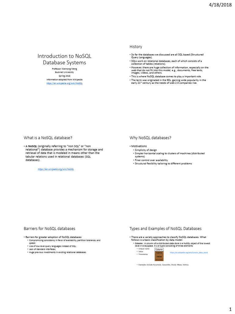 Lecture-37-Intro-NoSql | PDF | No Sql | Databases