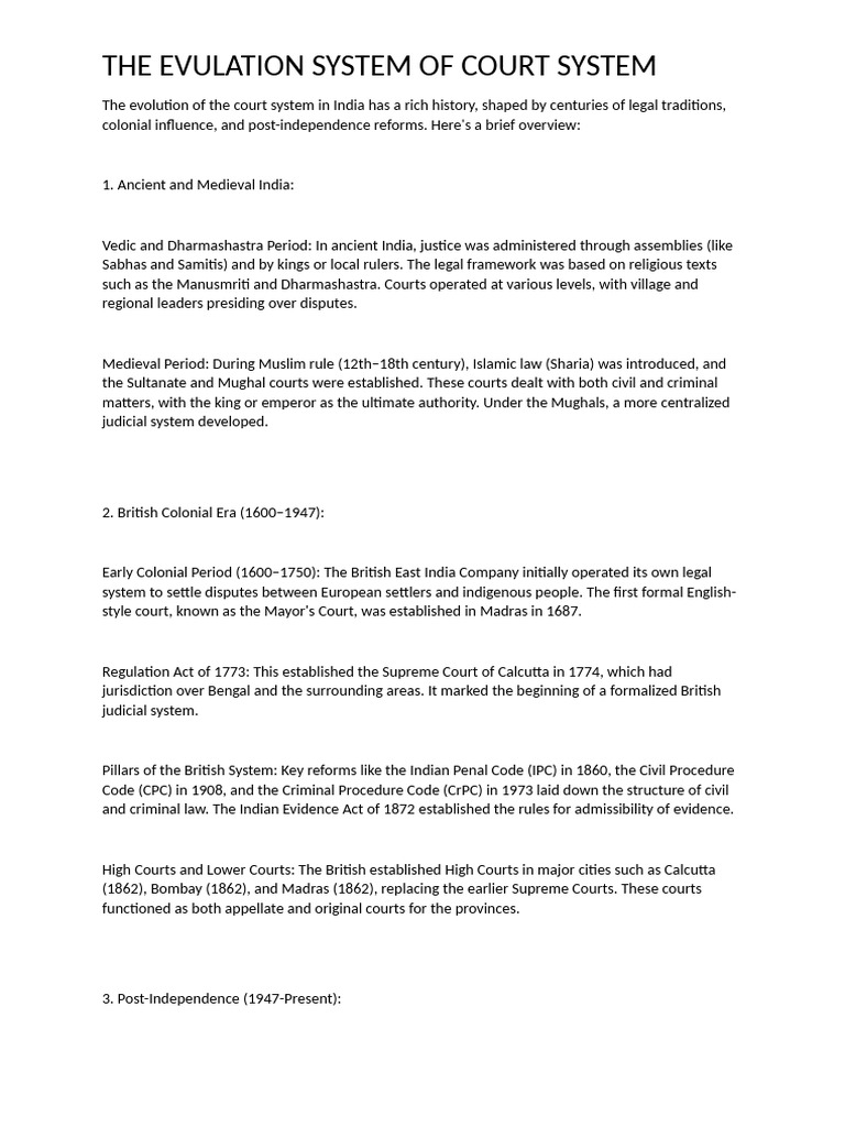 Court System Evolution | PDF | Supreme Courts | Alternative Dispute ...