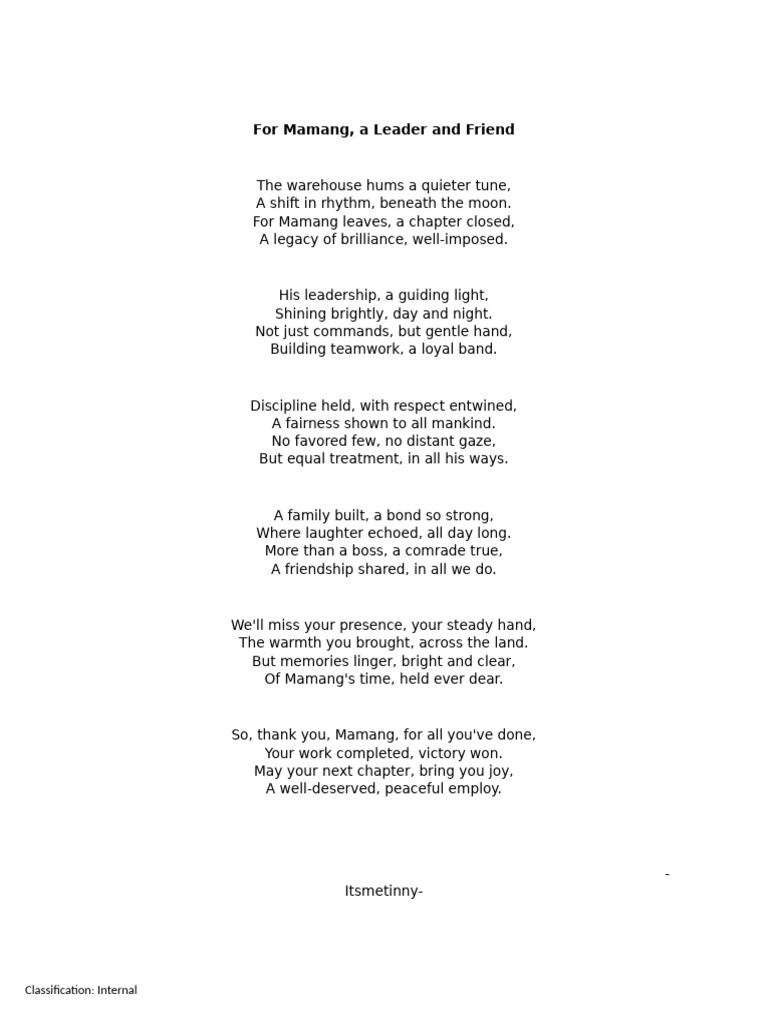 Poem For A Good Leader | PDF