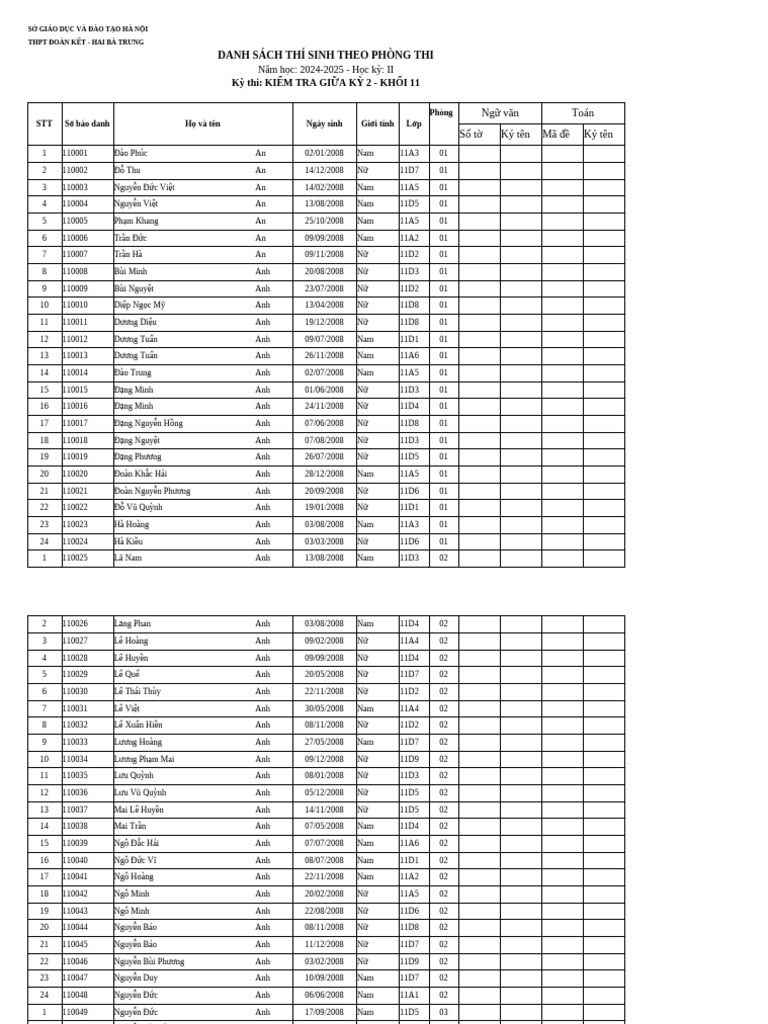 KT GIỮA KỲ 2 - K11 | PDF