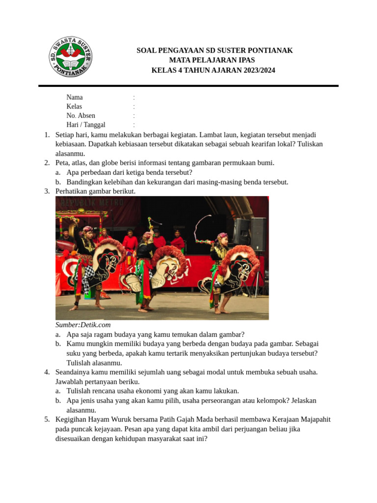 Soal Pengayaan SD Suster Pontianak | PDF