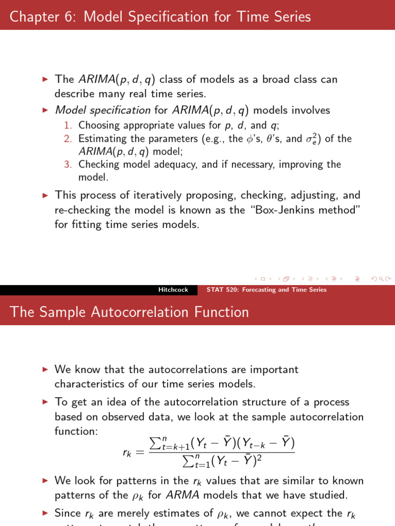 Time Series Model Specification | PDF | Autocorrelation | Autoregressive Model