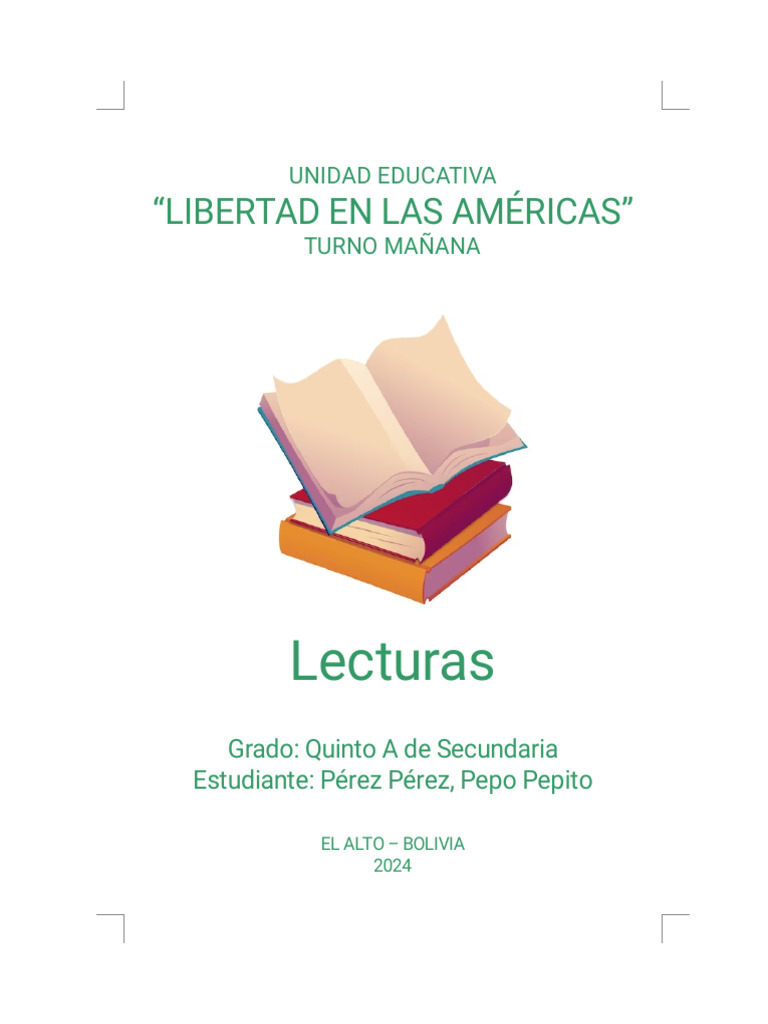 Carátula Lecturas - 5º A | PDF