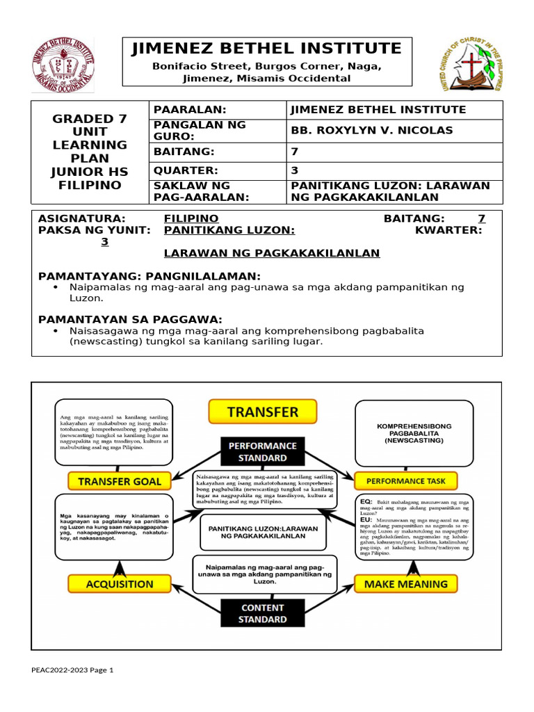 G7 3RDQ Fil Learning Plan & Ca 22-23 | PDF
