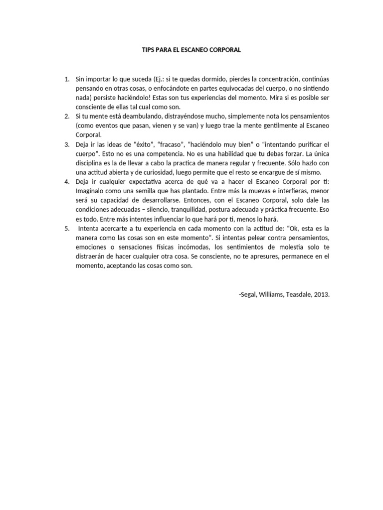 2 Tips para El Escaneo Corporal | PDF