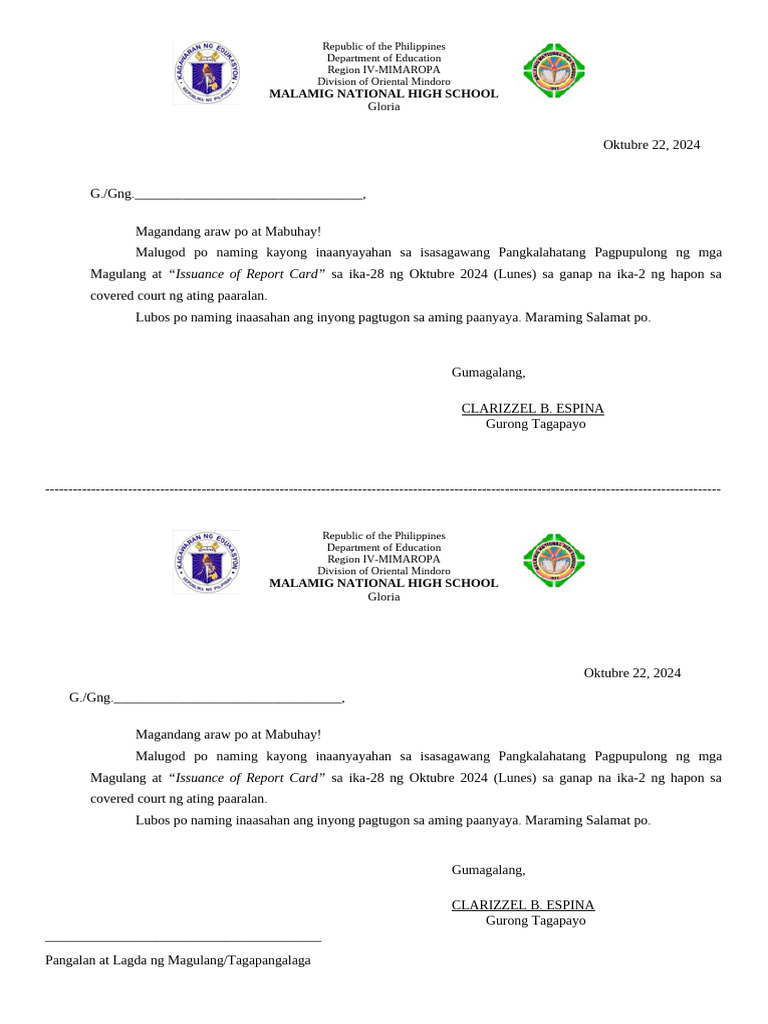 General Pta Meeting Letter Q1 | PDF