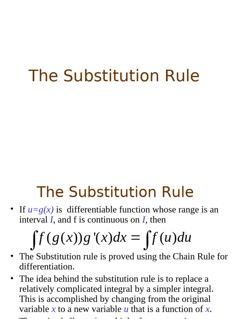 2301integration by Substitution | PDF | Integral | Function (Mathematics)