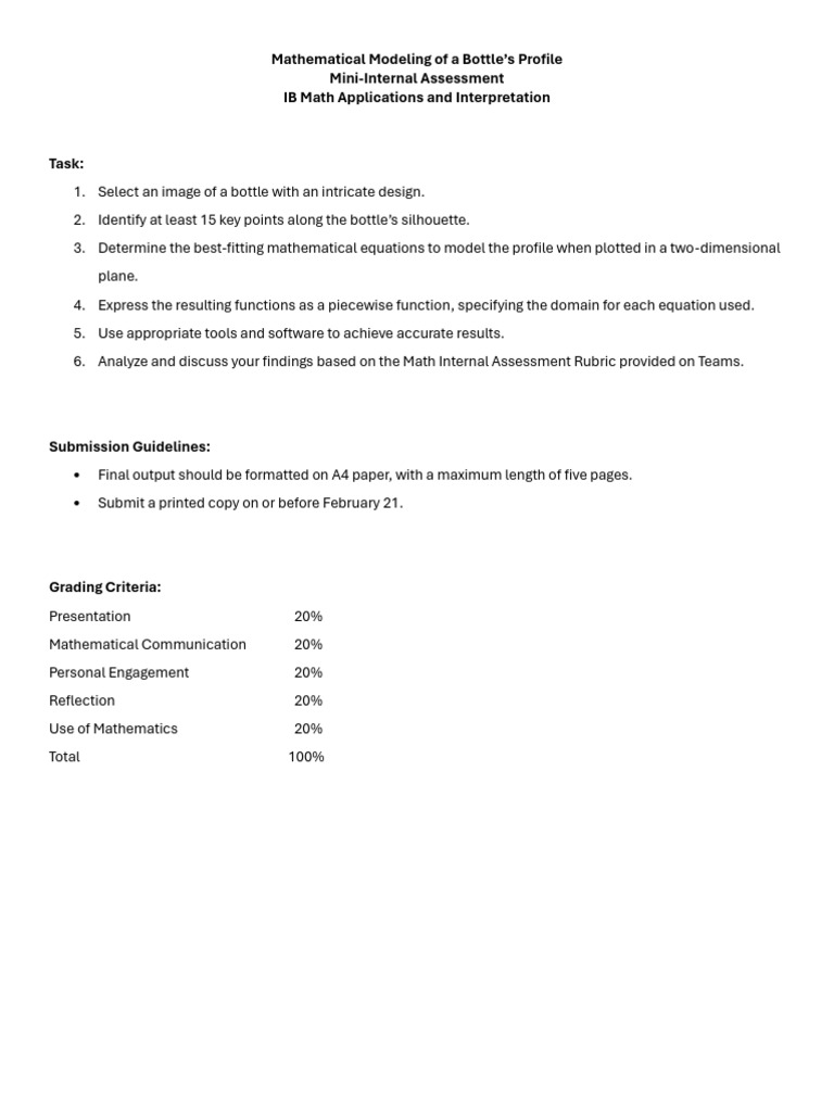 Mathematical Modeling Project | PDF