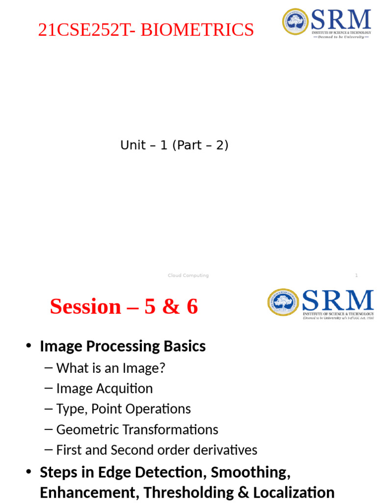 Unit1 Biometrics (Part-2) | PDF | Computer Graphics | Vision