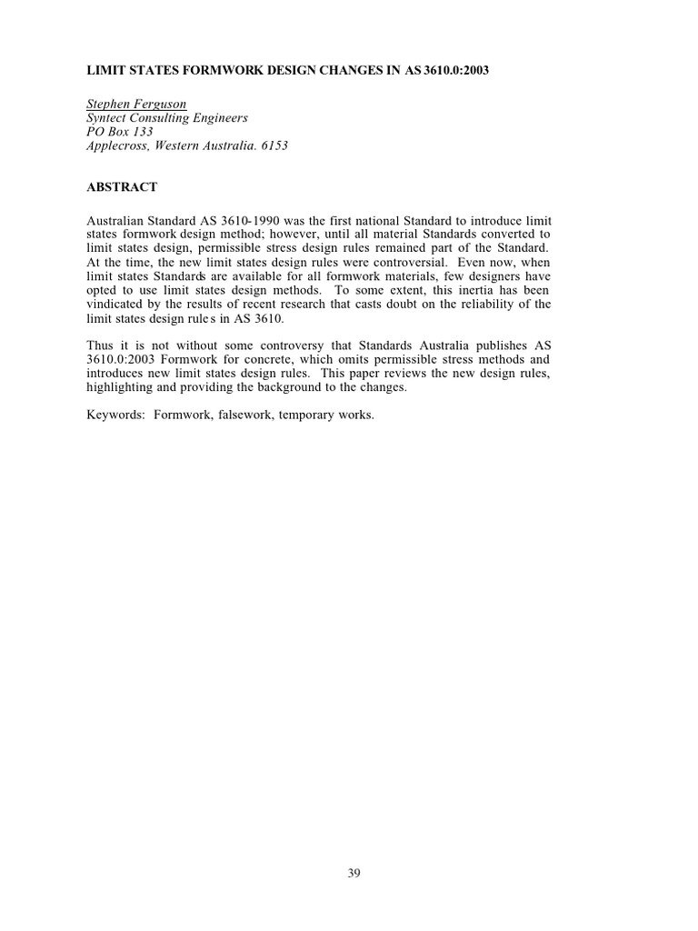 Limited-States-Formwork-Design-Changes-in-AS-3610-02003 | PDF ...